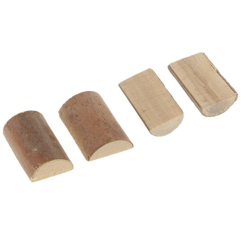 פרוסות חצאי עץ עגול - 50pcs Rustic Wood Half Round Blocks